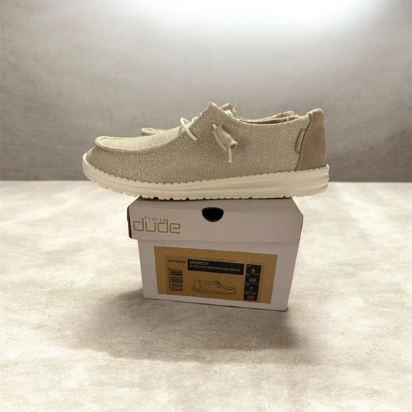Hey Dude | Shoes | Hey Dude Wendy Stretch Sparkling Beige Shoes Nwot ...